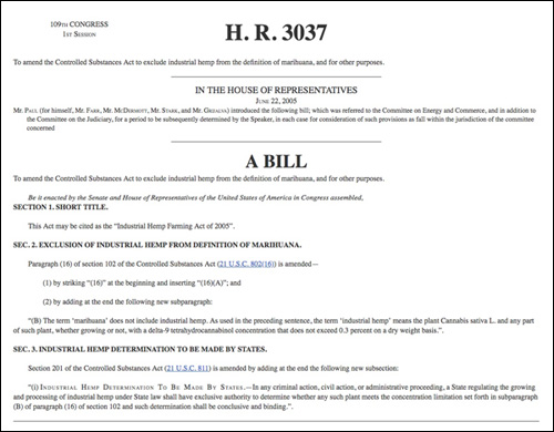 History of Federal Hemp Legislation in the United States - Vote Hemp
